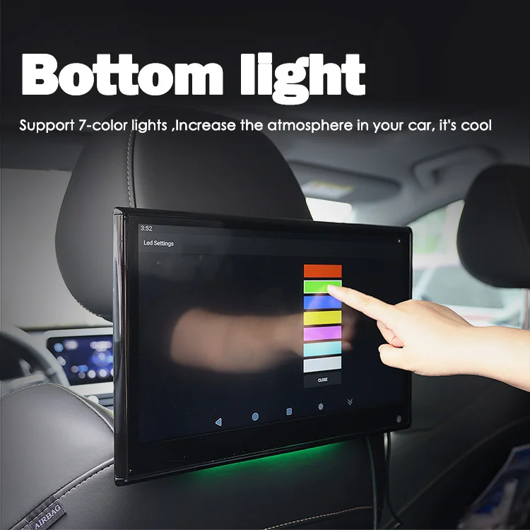 4K Screen 8 Cores 13.3 Inch Wifi Android Headrest Car Monitor