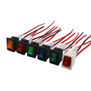 Kcd1 Rocker Switch With Wiring 3 Pin 2 Position Red Illuminated Rocker ...