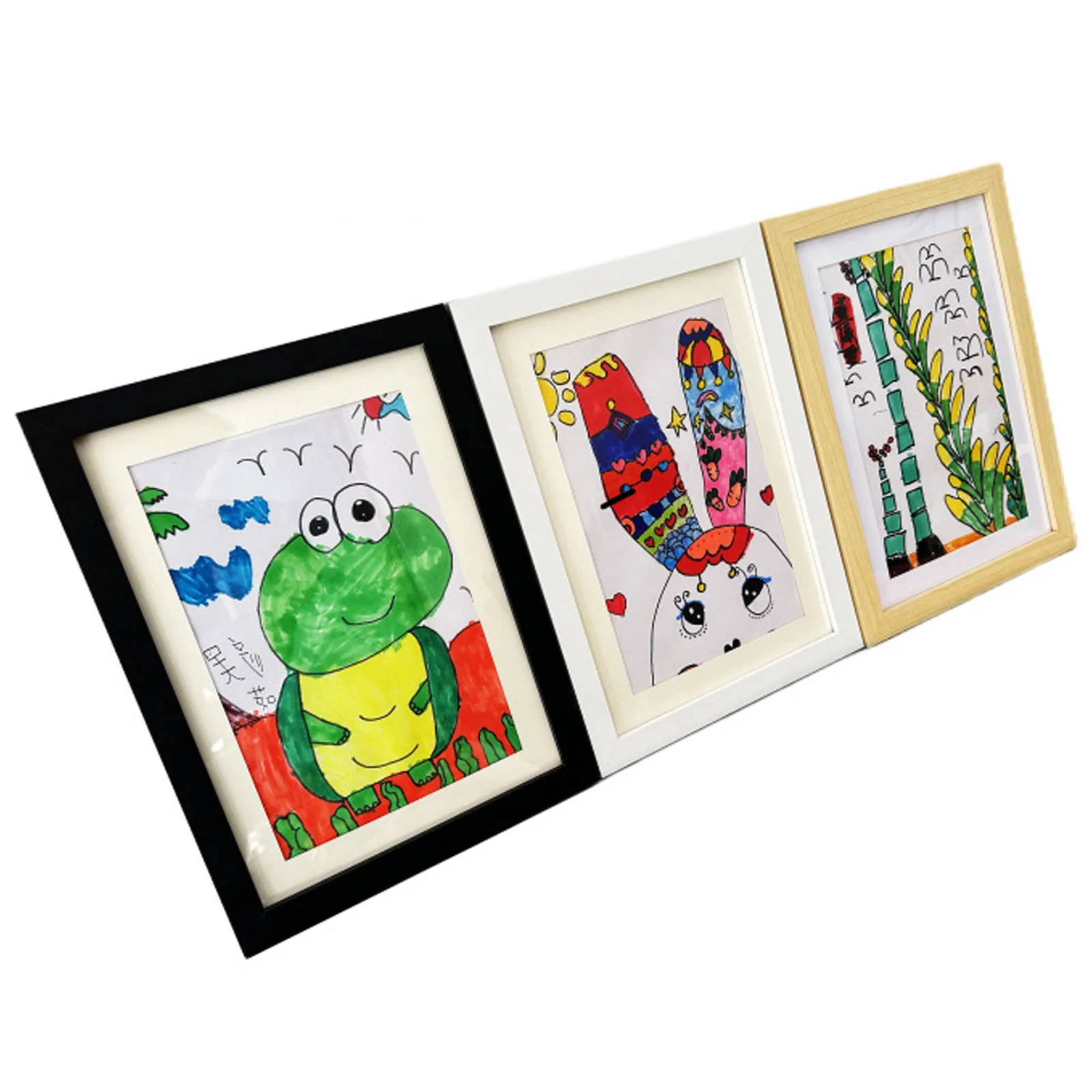 Kids Art Frames Wooden Front Opening Children Photo Display Artwork ...