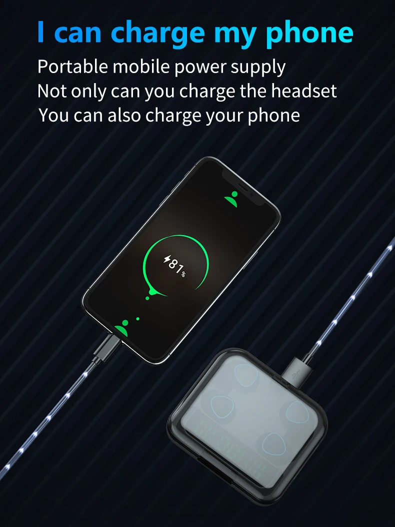 M22 Dual Tws Bt 5.1 In-ear Headphones Touch Waterproof Led Display Deep ...