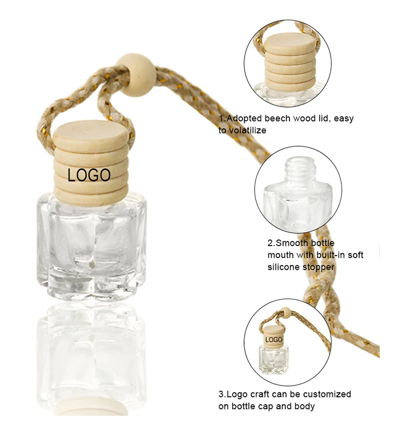 8ml square Shape Car Perfume Diffuser Bottles With Glass Bottle 10 ml ...