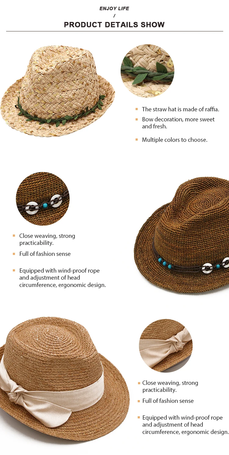 A Beach Summer Hats Straw Fedora Straw Hat - Buy Straw Fedora Hat bulk ...