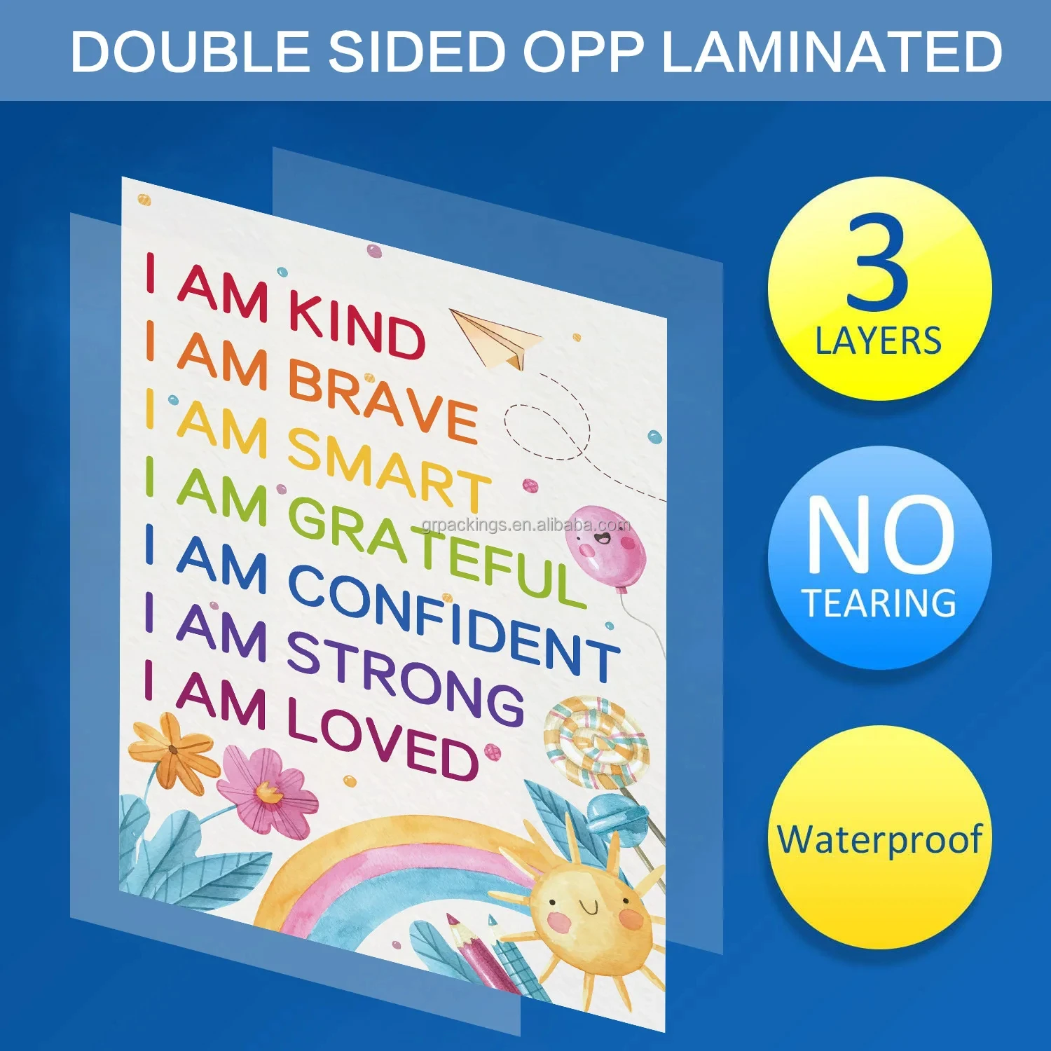 12 Pcs Children's English Educational Posters for Kindergarten
