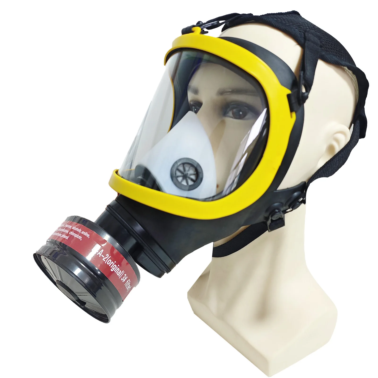 Full-face respirator anti-toxic mask emergency gas smoke biochemical ...