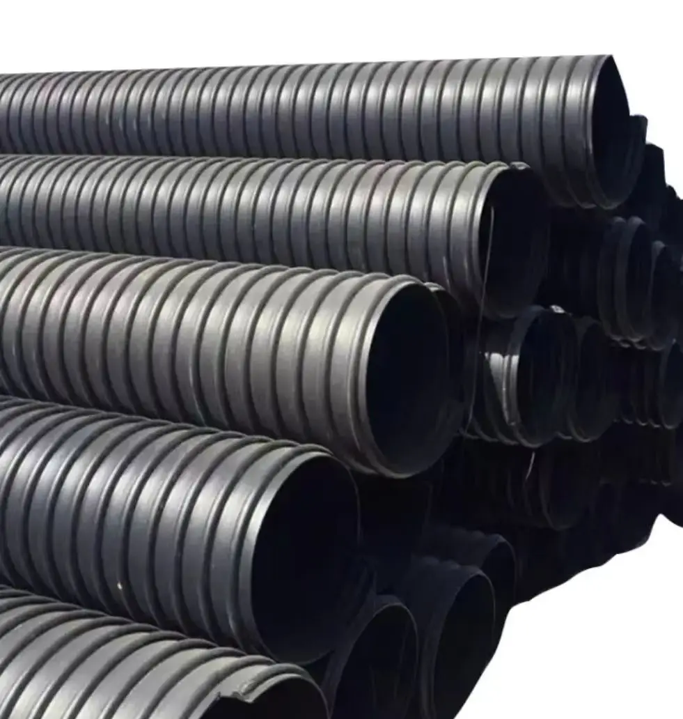 Large Diameter Black Corrugated Drain Tube Carat Hdpe Single Wall Pipe ...