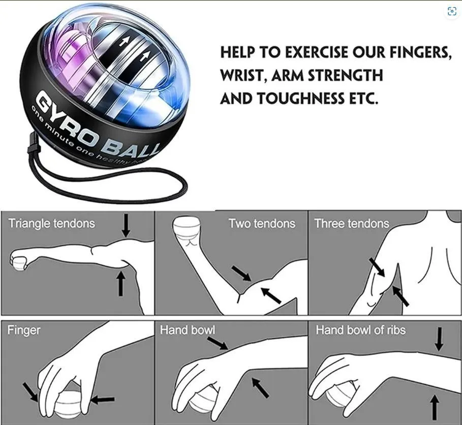 Auto-start Gyroscope Wrist Gyro Ball For Wrist Power Ball Handle ...