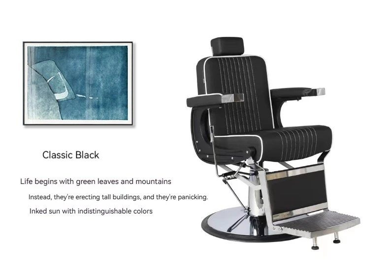 S.w Beauty Salon Furniture Black Men's Shaving Barber Shop Chair ...