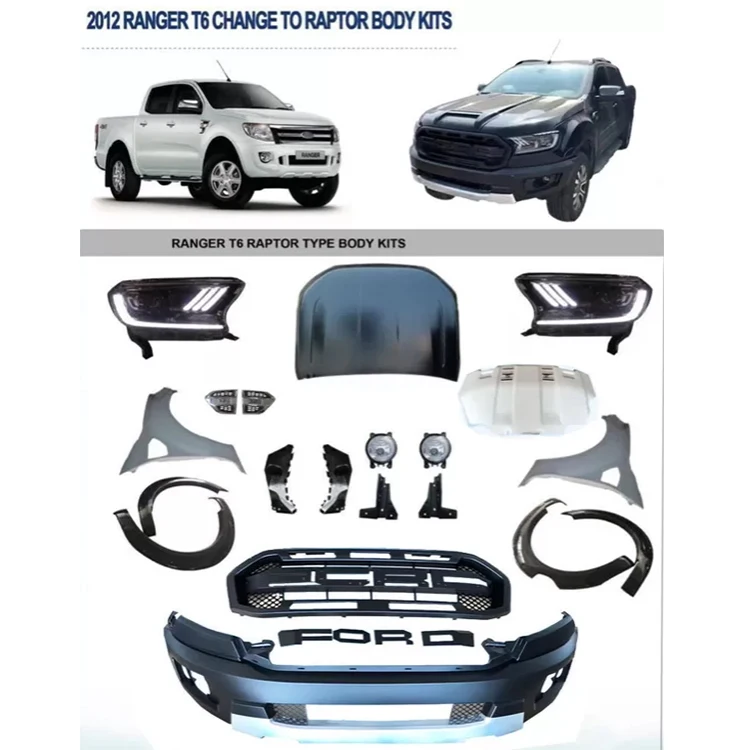 Front Bumper Body Kits Head Lamp For Ford Ranger 2012-2018 T6 T7 T8 ...