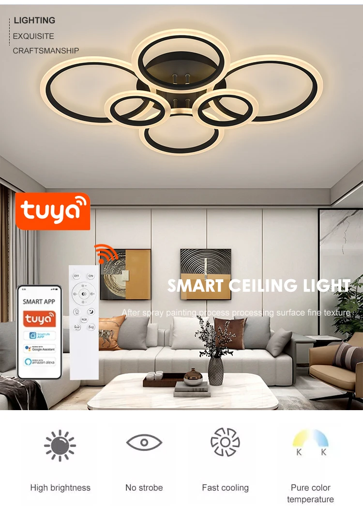 Surface Mounted Modern Luxury Ceiling Lamp Bedroom Dining Room Study ...