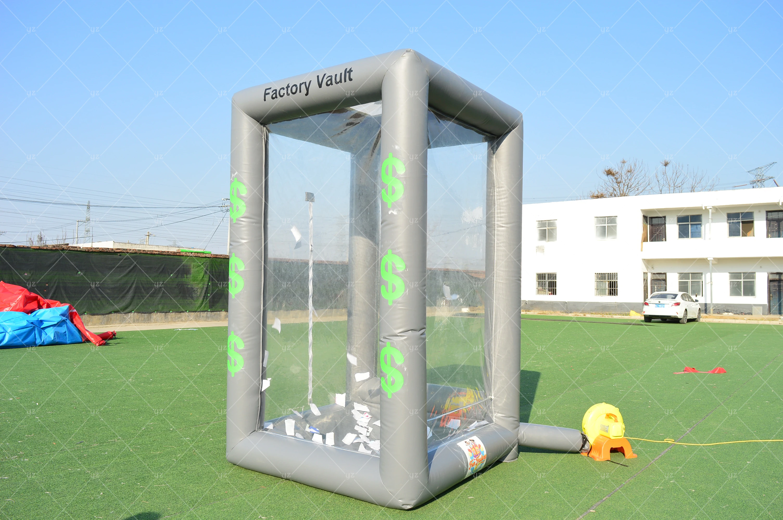 Grey Inflatable Money Machine Cube Cash Grab Money Grabbing Machine ...