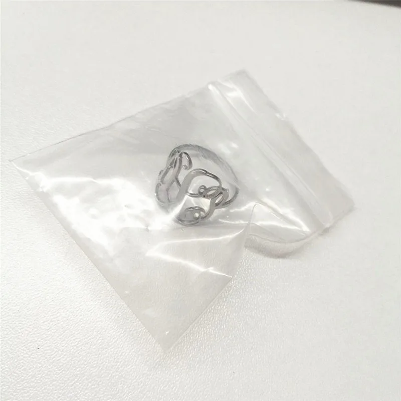 Fashion Design Round Stainless Steel Ring Custom Two Names Open Finger ...