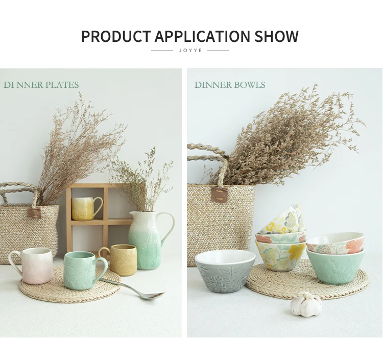 Joyye New Design Embossed logo Ceramic Water Mug Colorful Gradient ...