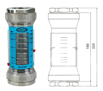 Darhor Plastic Psu Tube 100degree Horizontal Rotameter Anti-corrosive ...