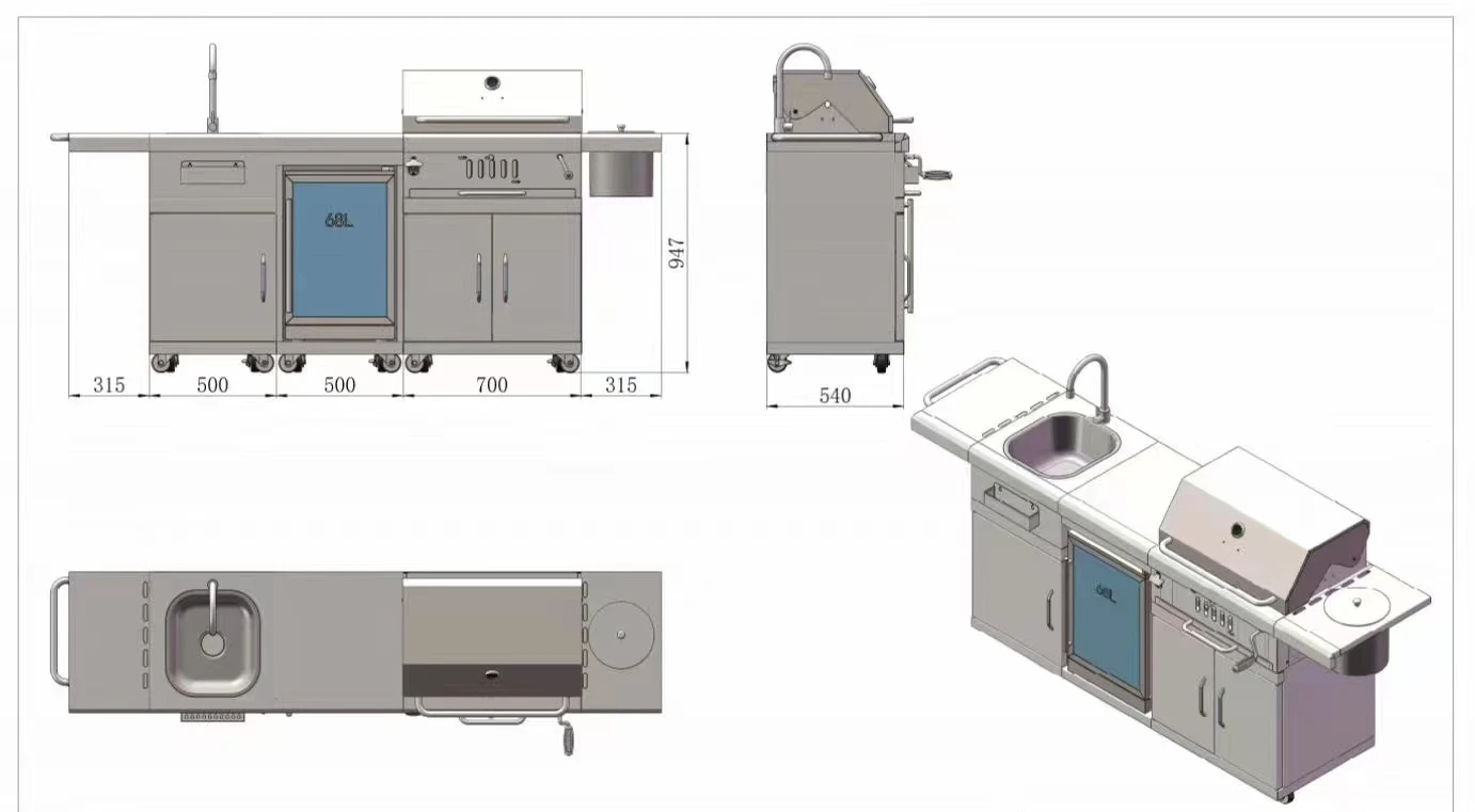 Modular Outdoor Kitchen - Customizable Stainless Steel BBQ