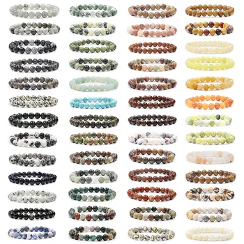 Wholesale Natural Stone Quartz Crystal Beads Bracelets 8mm Handmade ...