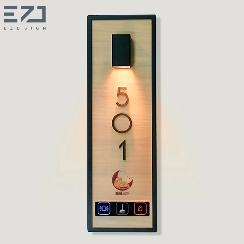 Personalized Wooden Lighted DND MUR Doorbell Hotel Room Number Sign for ...