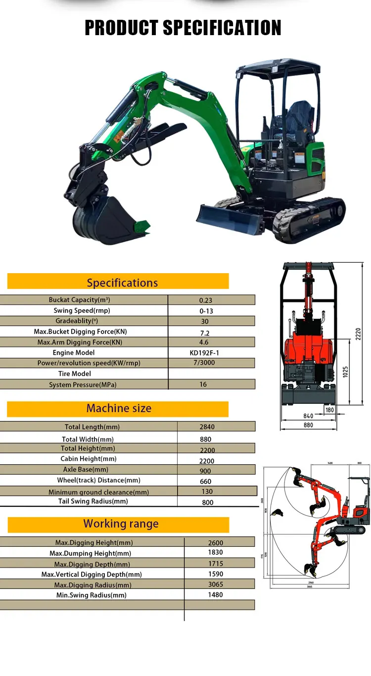 Kubota Engine 1 Ton Caterpillar Excavator For Home Use And ...