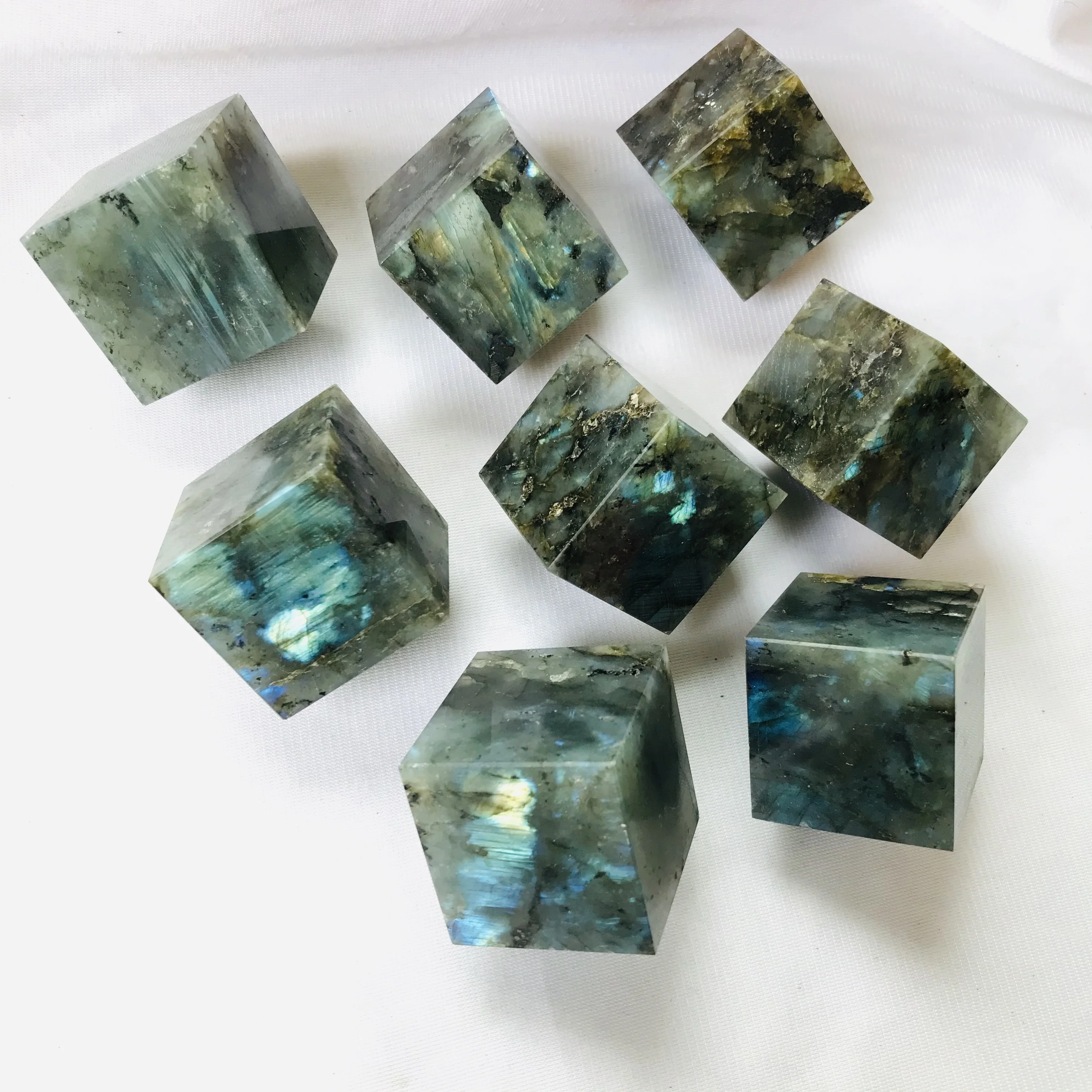 Wholesale Natural Folk Crafts Hand Made Flash Labradorite Crystal Cube ...