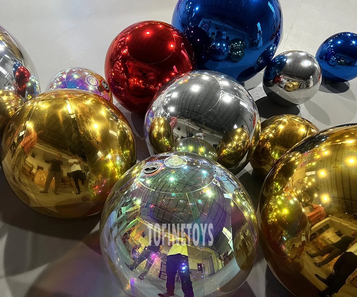 Giant Inflatable Disco Balloon - Silver Mirror Ball Decor