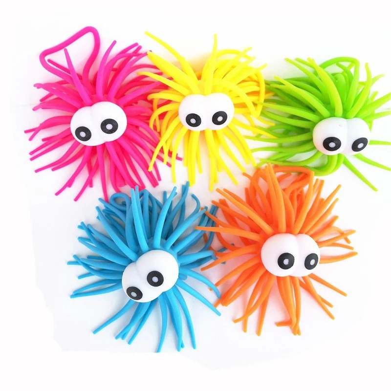Googly Eyes Sea Urchin Puffer Balls Light Up Spiky Sensory Toys Fidget ...