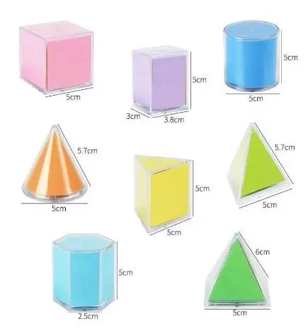 8pcs Math 3D Shapes - Educational Montessori Toys for Kids