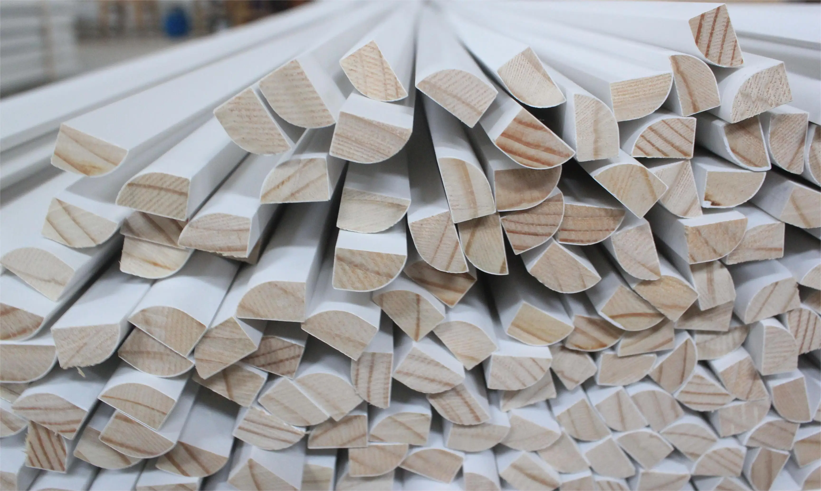 Decorative White Primed Wooden 1/4 Quarter Round With Good Quality For ...