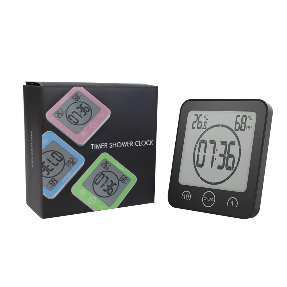 Baldr B0007 Waterproof Bathroom Clock With Timer Suction Cups Wall