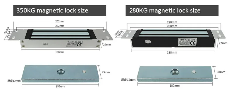DC12V/24V 180/280KG Door Electronic Lock Electric Magnetic Door Lock ...