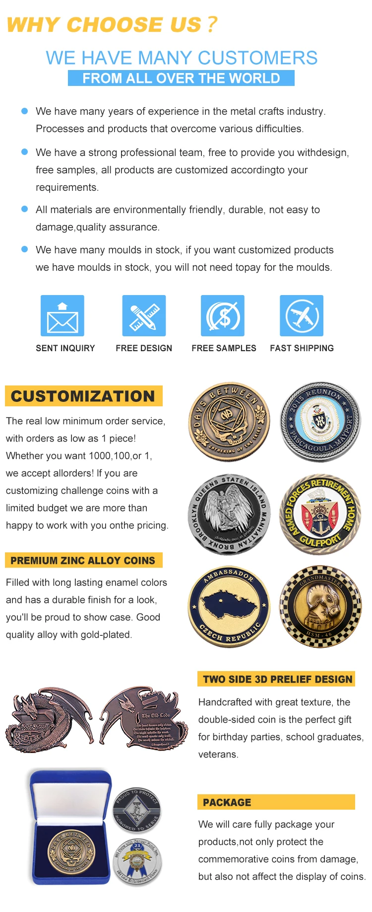 Custom Metal 3d Commemorative Blanks Brass Gold Silver Custom Challenge ...