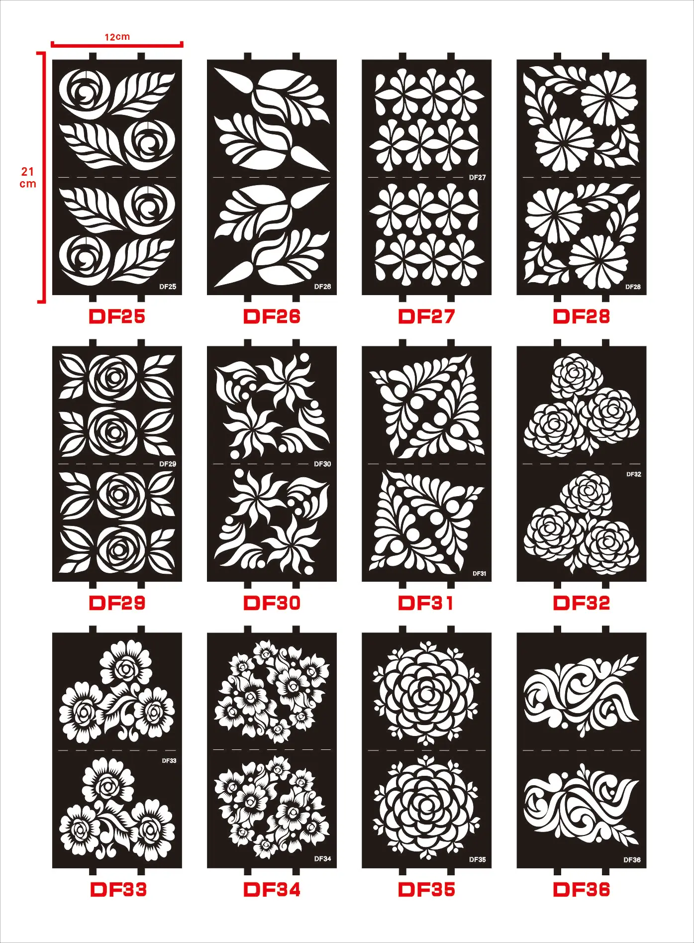 DF Hollow Custom Henna Tattoo Stencil Self Adhesive Henna Stencils ...