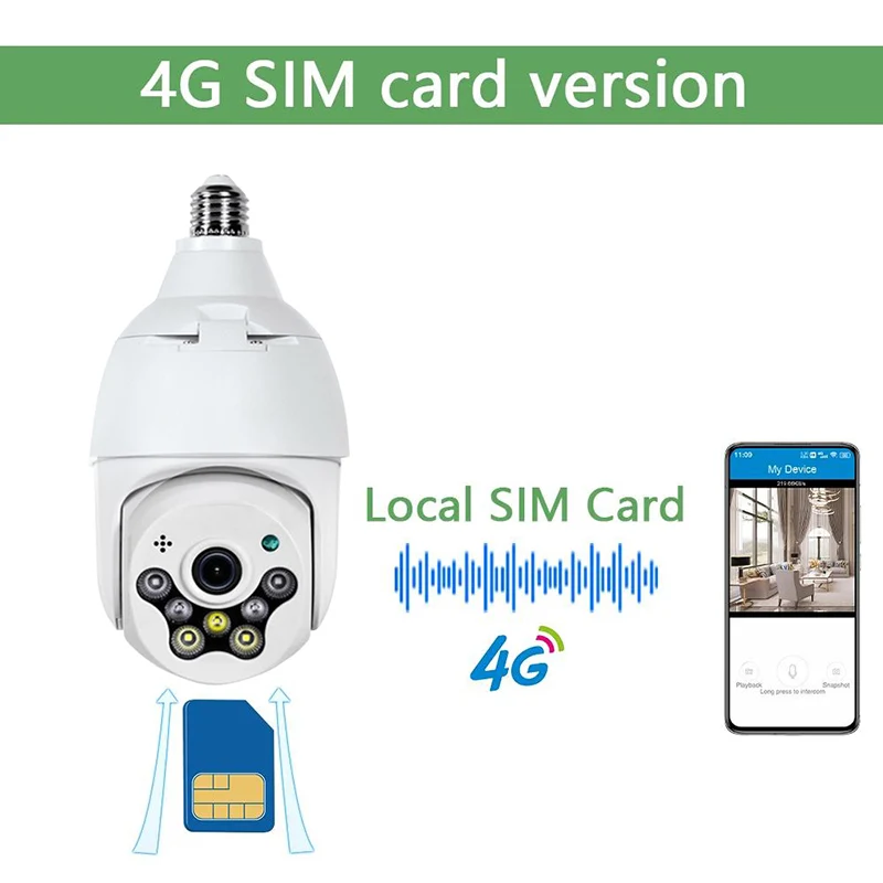 Wistino 3mp Light Bulb Cctv Camera 360 Degree With Wifi Degree Rotating ...