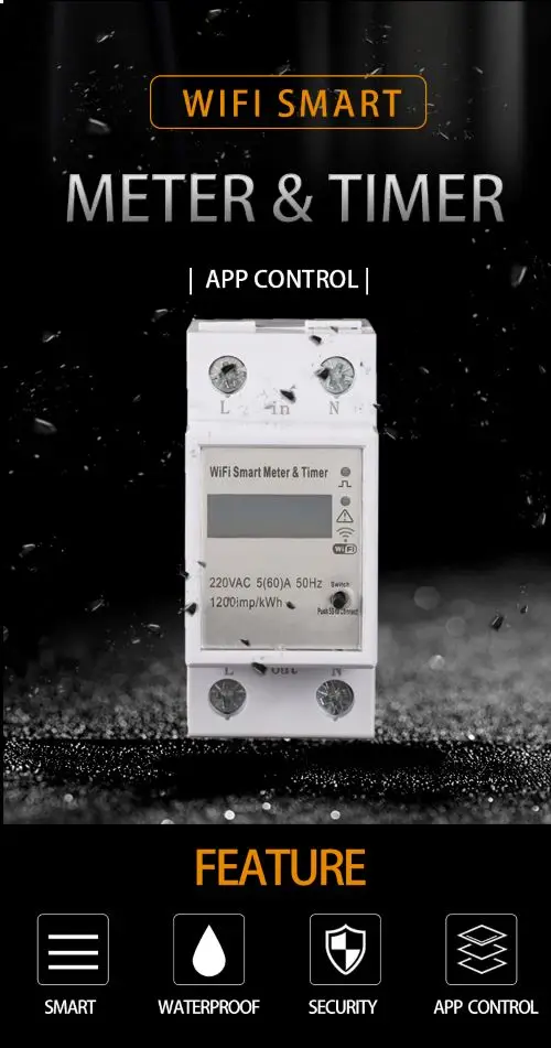 2P Smart Home Energy Meter WIFI Single Phase Din Rail APP Control ...