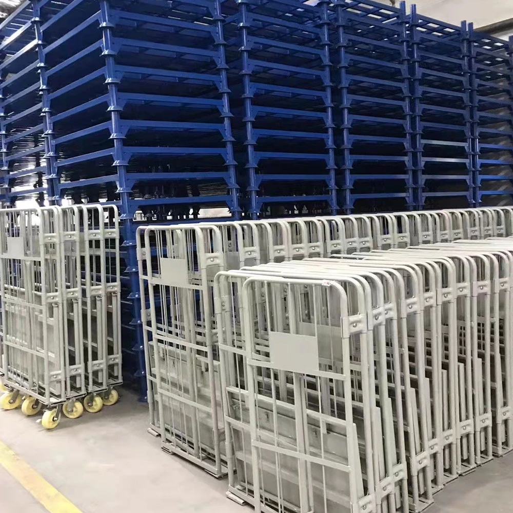 Metal Platform Trolley Cart Metal Wire Basket Logistics Trolley With ...