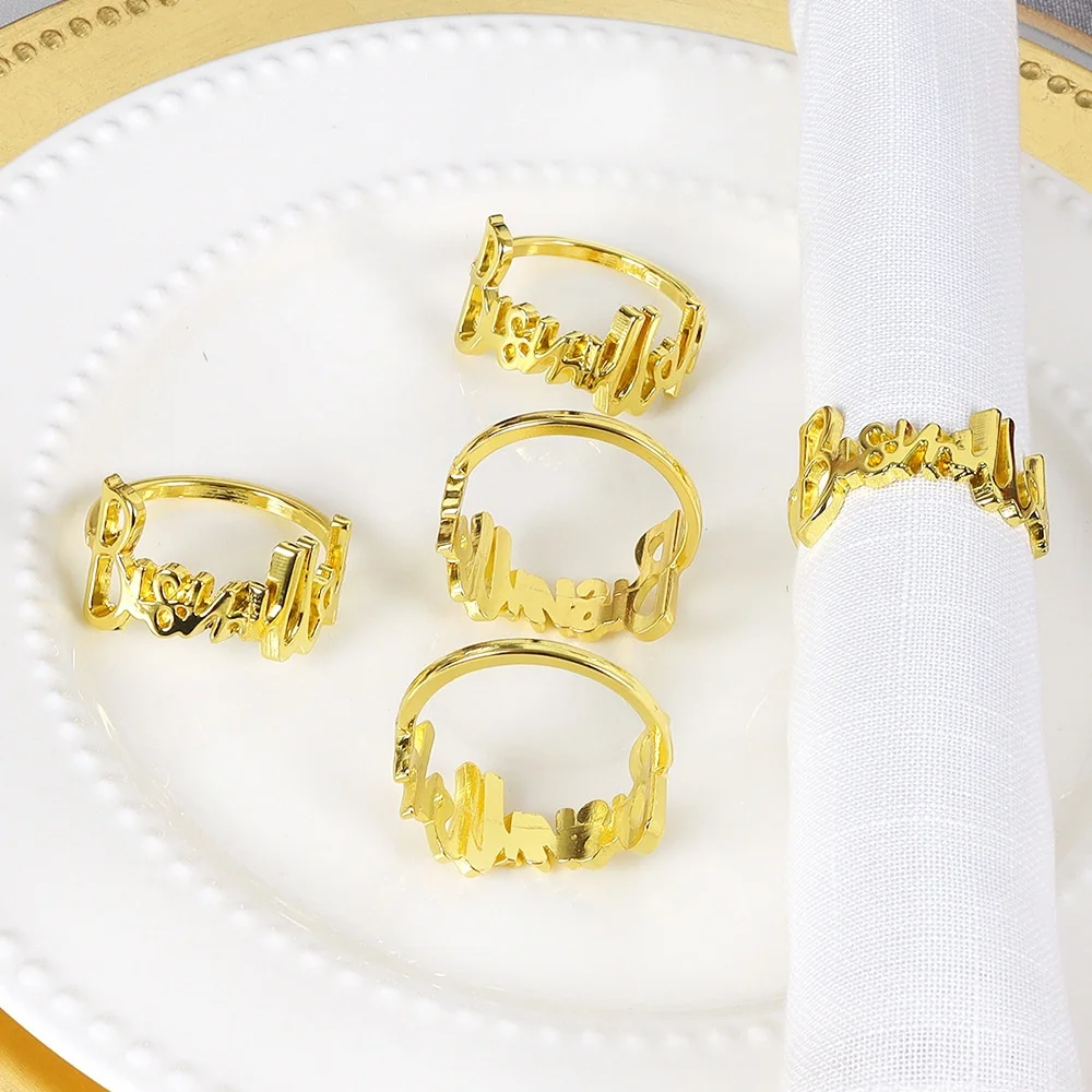 European American Creative Design Metal Napkin Ring Holiday Banquet ...