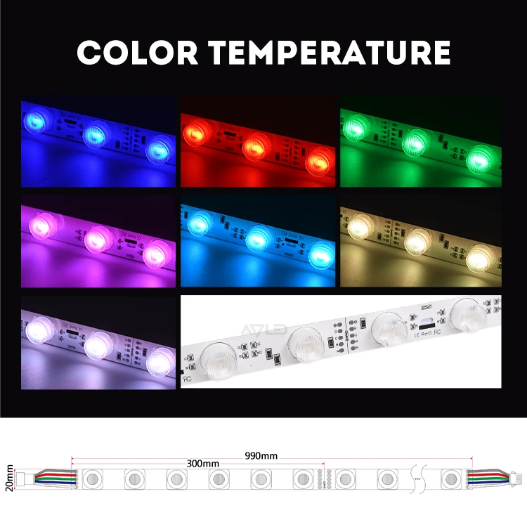RGBW LED Light Bars DC24V 22W 45X15° 18LEDs LED Pixel Bar Multiple ...