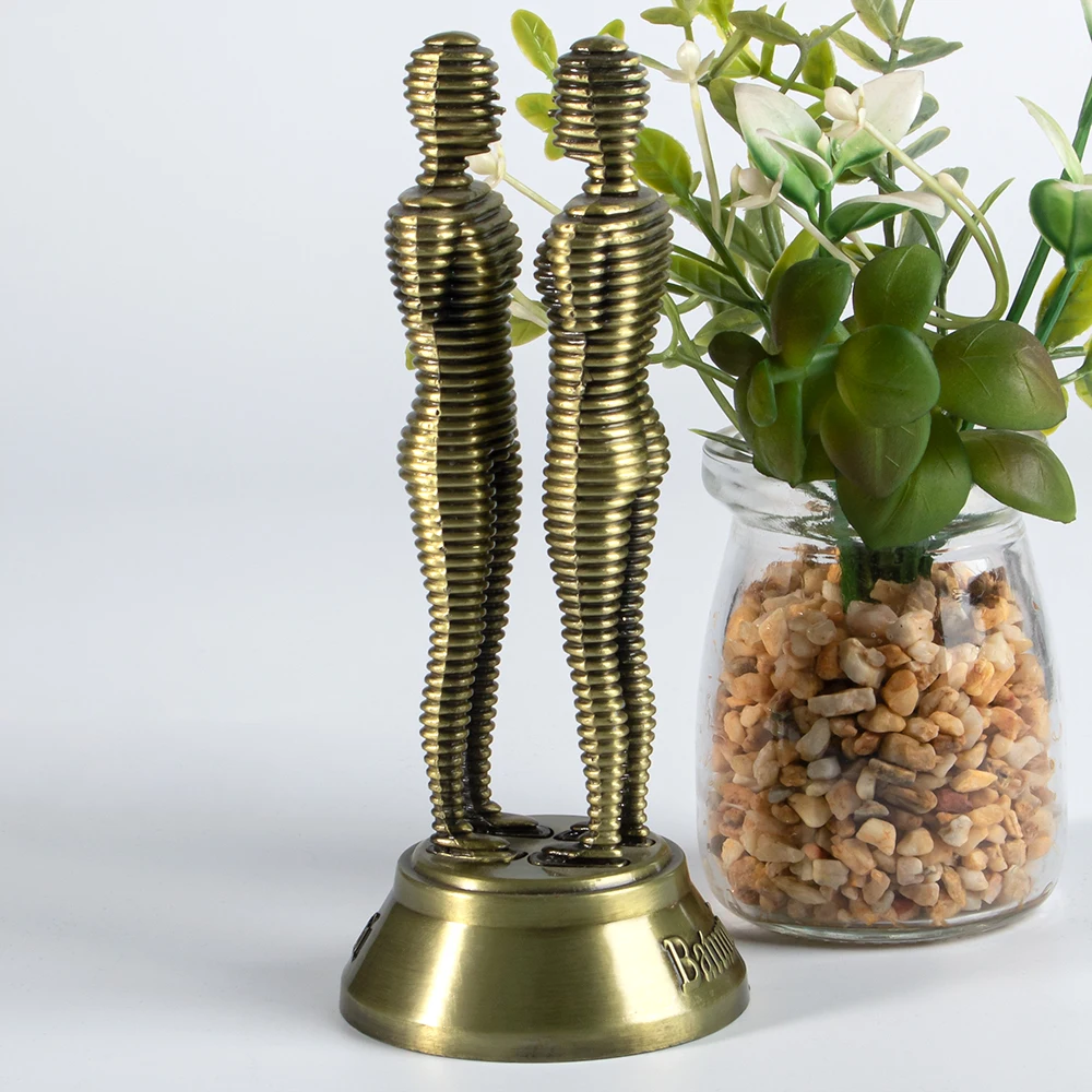 Custom Luxury 3D Antique Brass Metal Twin Towers Oman Model