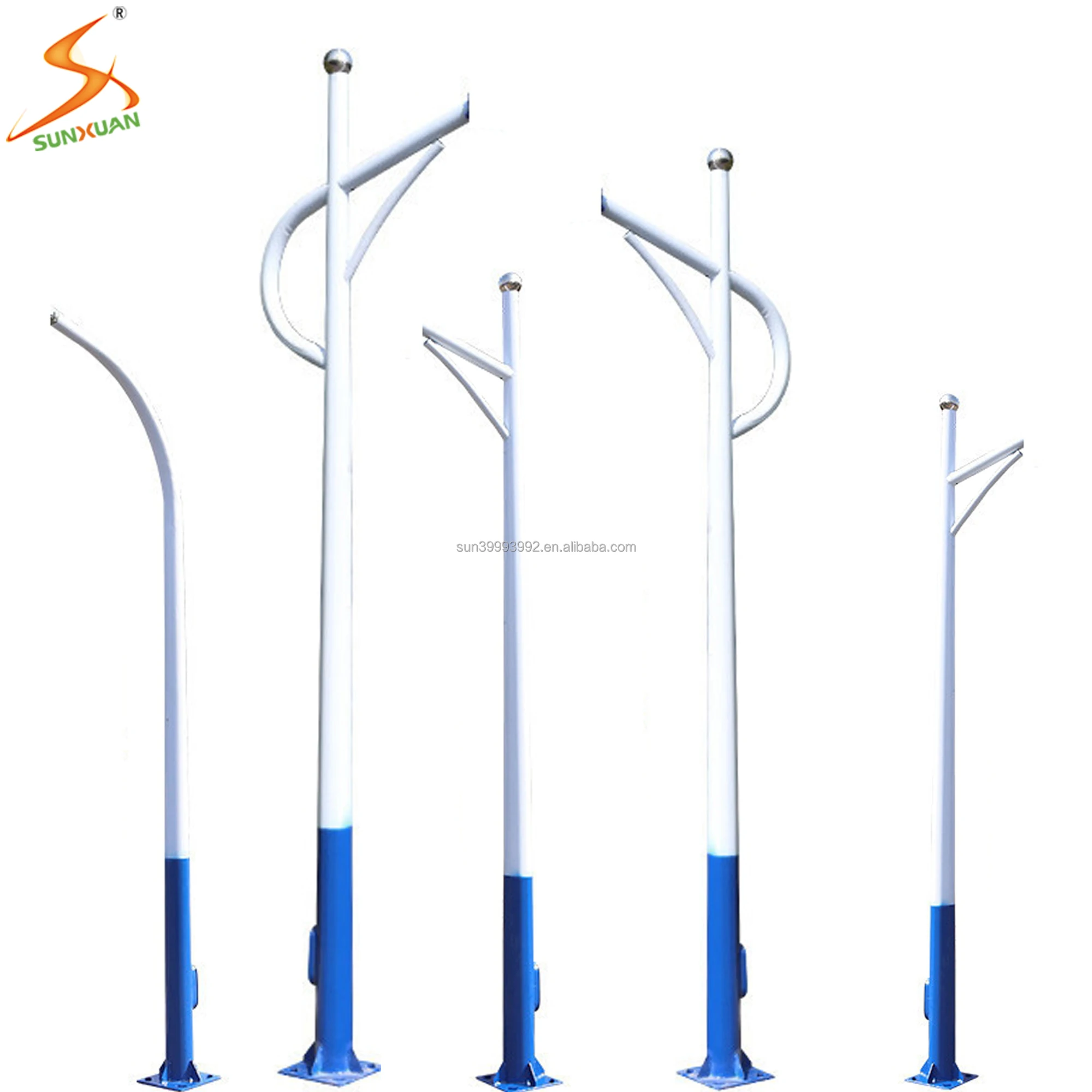Single Double Arm 6M-8M Street Light Lamp Poles for Electricity or ...