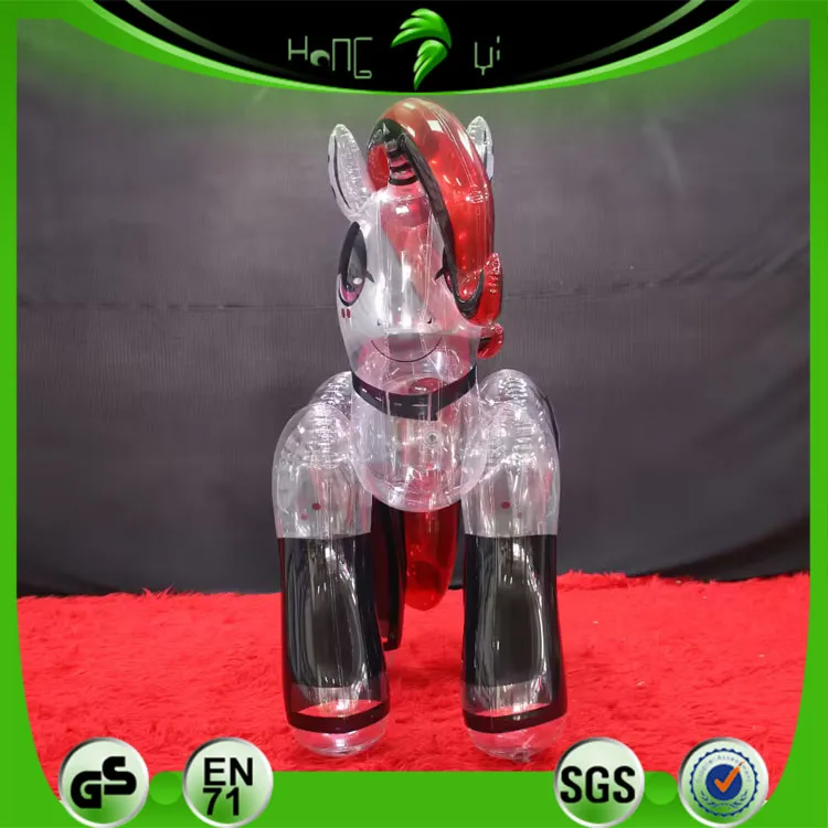 Clear PVC Inflatable Hongyi Horse with Pink SPH - Customizable