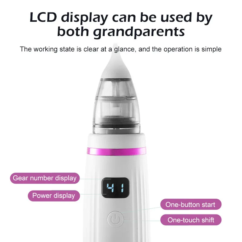 Adjustable 5 Levels Suction Rechargeable Fully Automatic Electric Nose ...