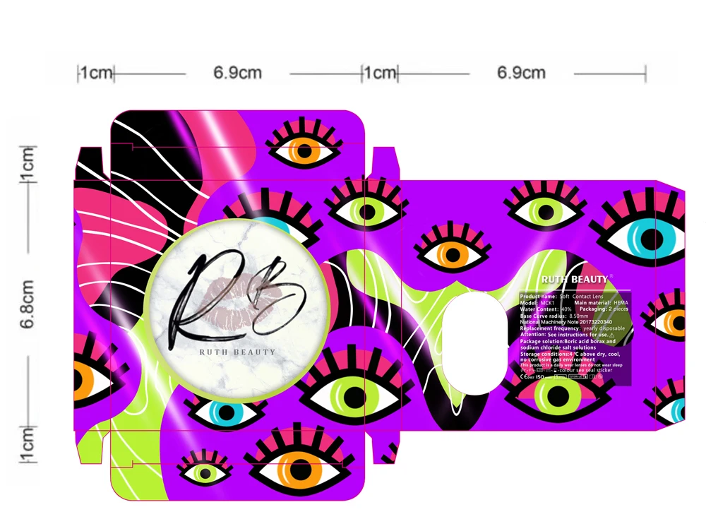 Contact Lenses Logo Carton Packaging Custom Practical Colored Contact ...