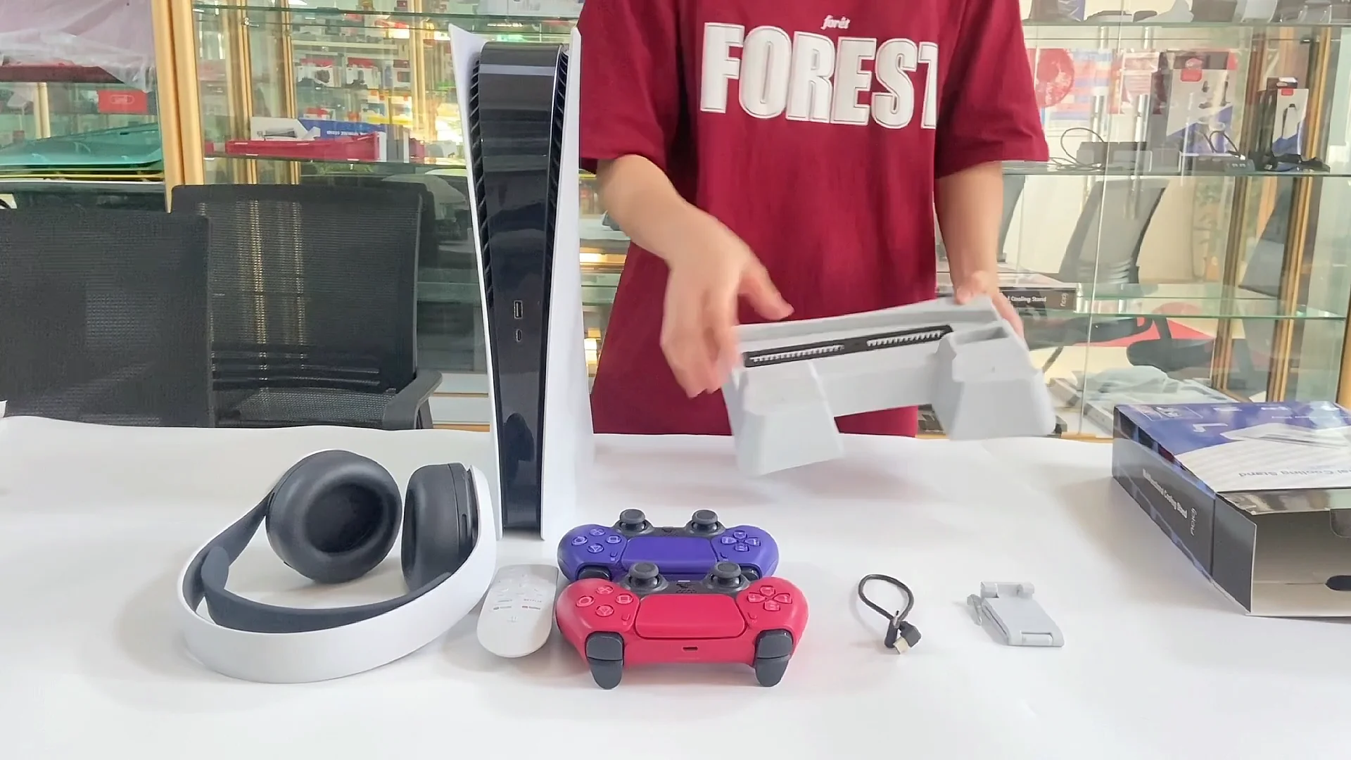 Ps5 Consol Headset Storage Multifunction Vertical Cooling Fan Stand ...