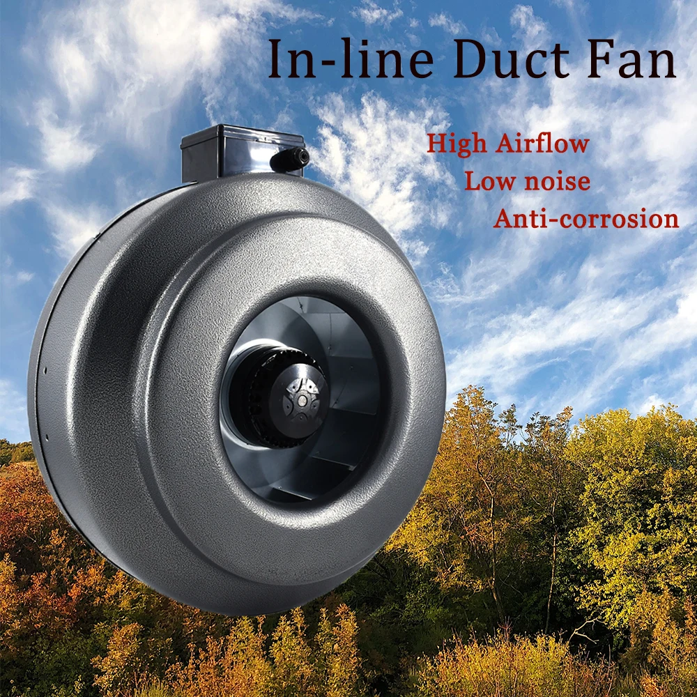 Powervent Inline Duct Exhaust Fan,Galvanized Steel W/grey Baked Enamel ...