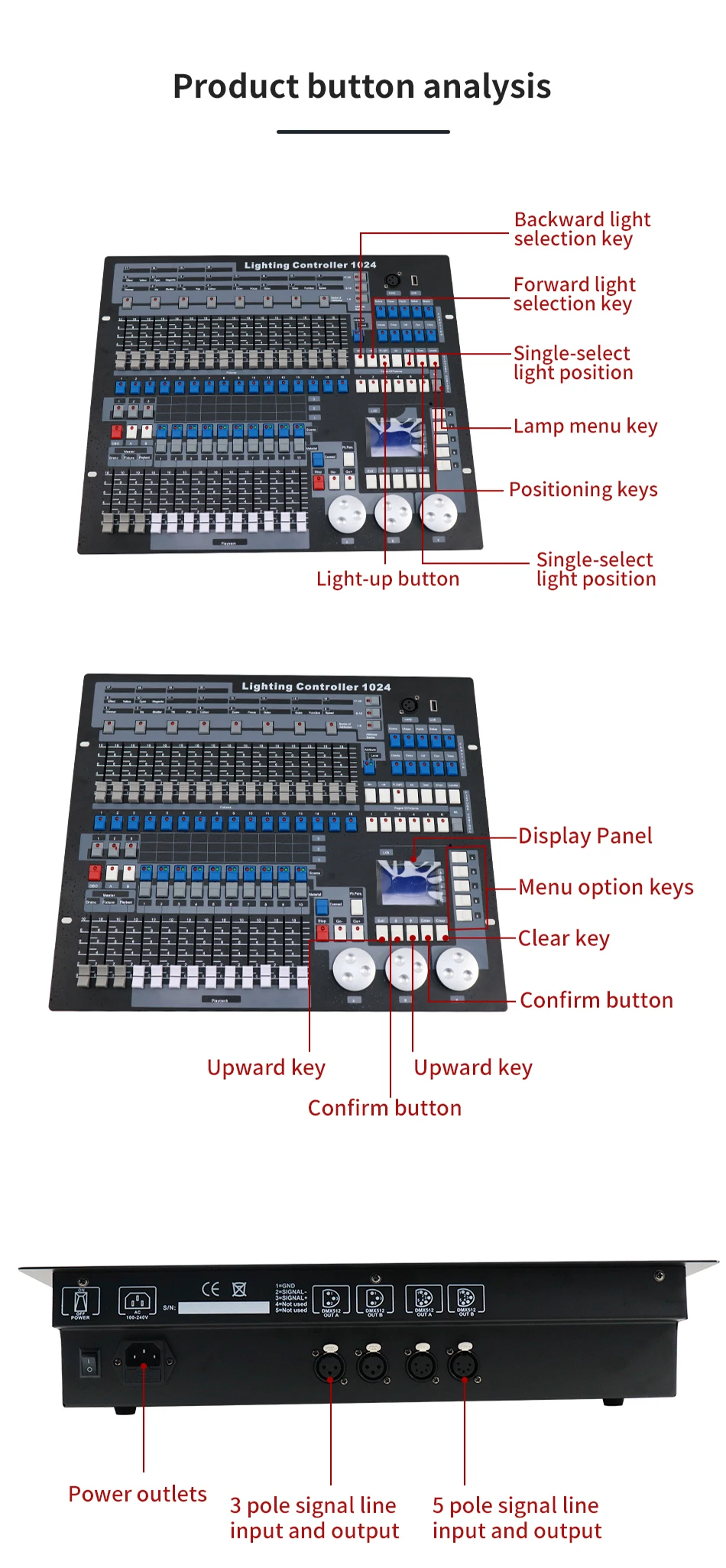 Lighting Accessories DJ Controller 1024 DMX Computer Light Control With ...