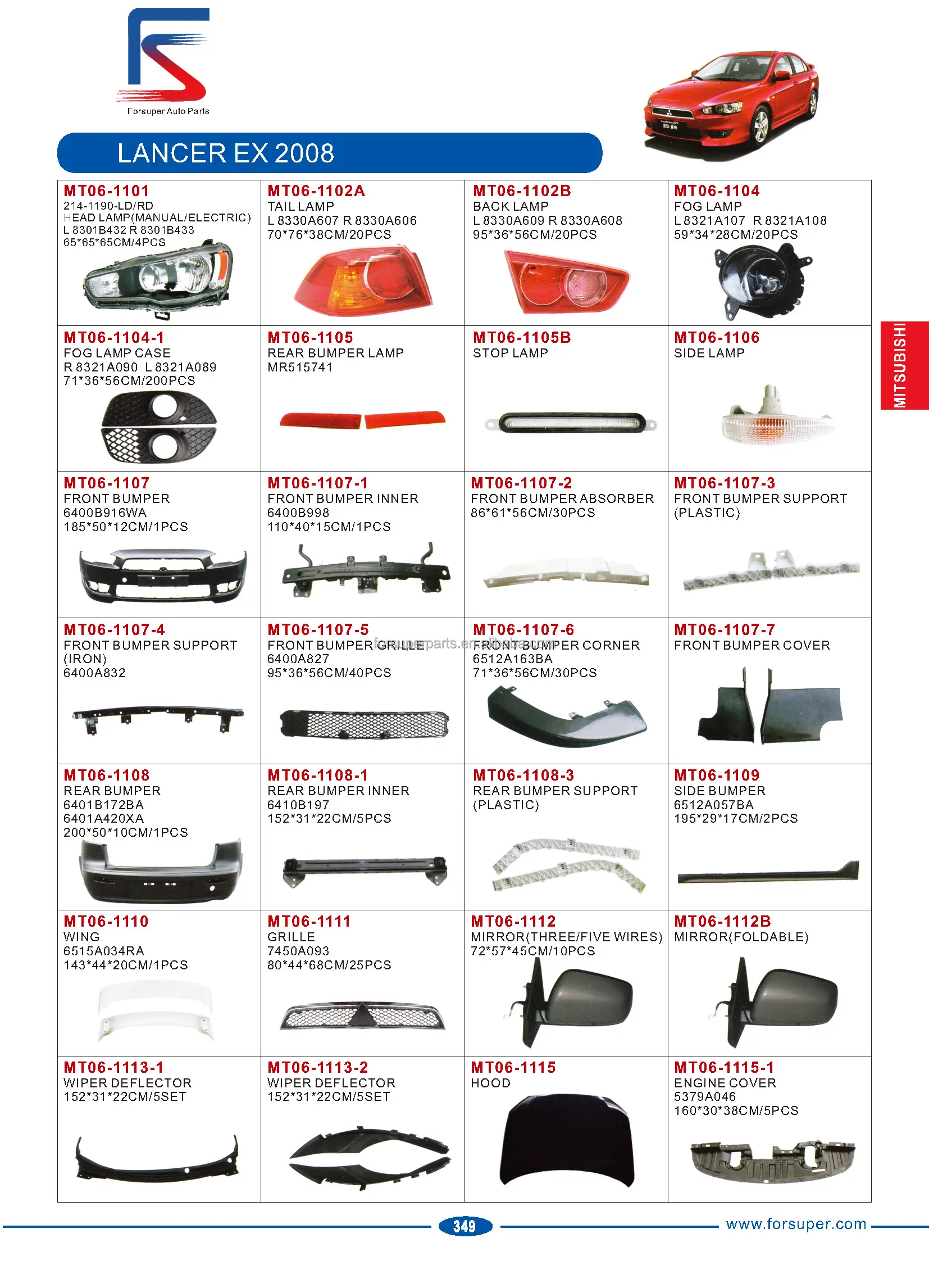 7450A093三菱兰瑟EX 2008汽车配件前格栅| Alibaba.com