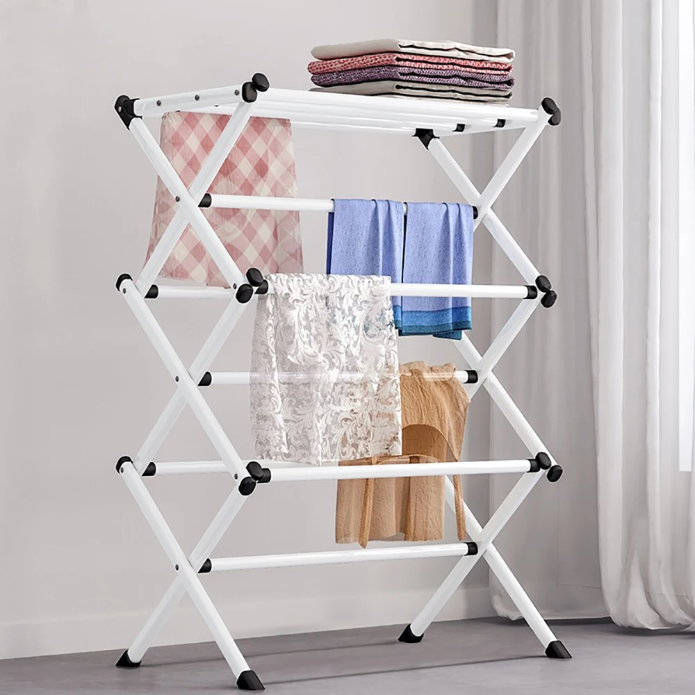 Professional 3 Tier Extendable Clotheshorse Customized Color Cloth Rack ...