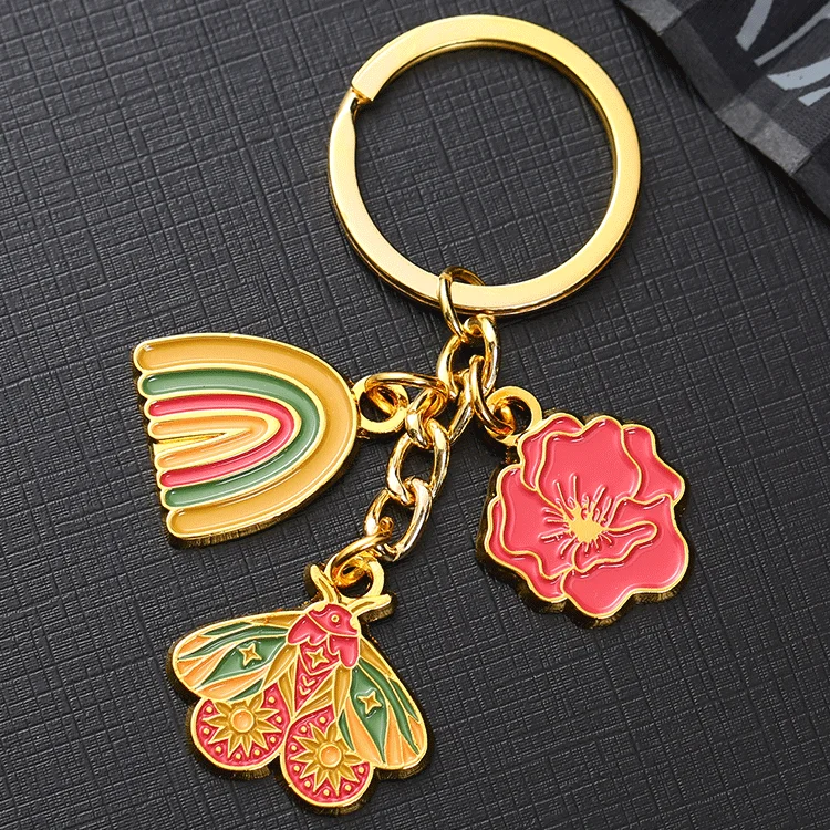Custom Charm Flower Keychain - Perfect for Bags & Promotions