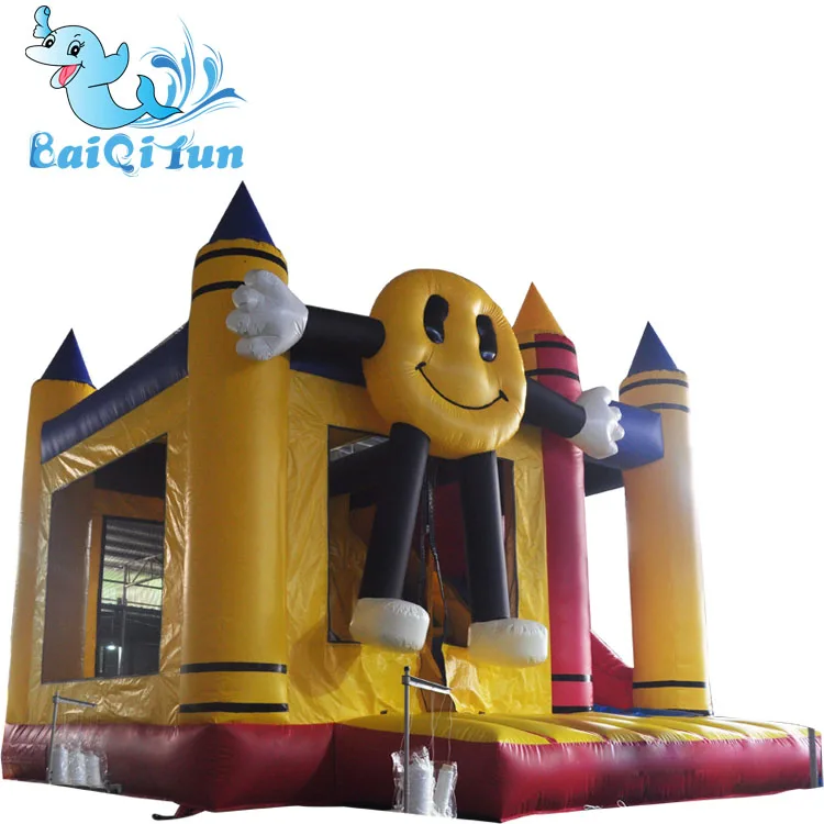 Smiling Face Inflatable Bouncy Castle for Sale Inflatable Bouncer Slide ...