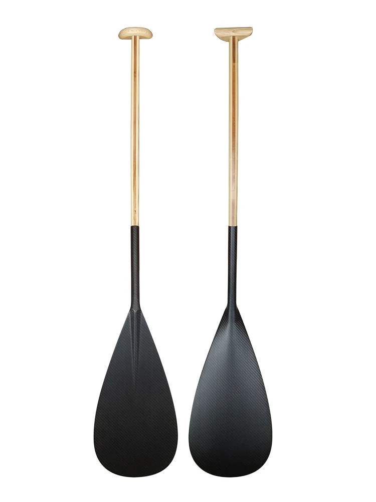 Traditional Tahitian Canoe Paddle - Wood Shaft & Carbon Fiber Blade for ...