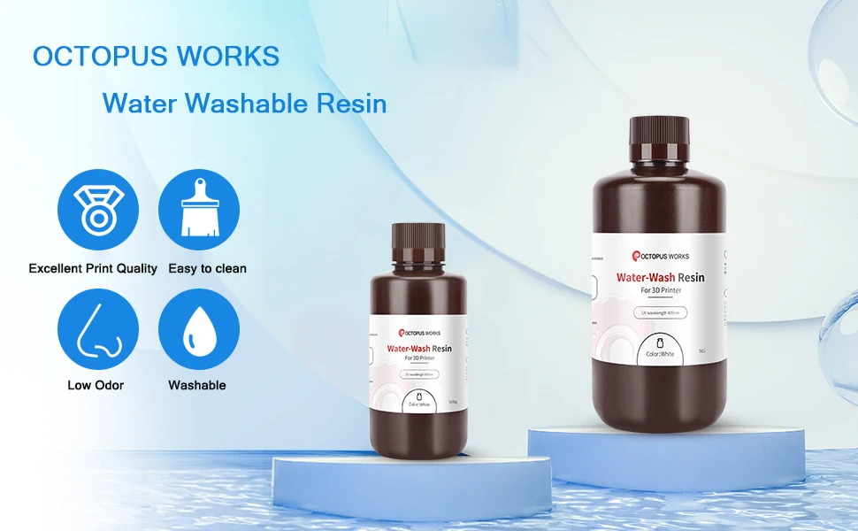 500g White 3d Printer Liquid Uv Curing Resin Water Washable Resin For ...