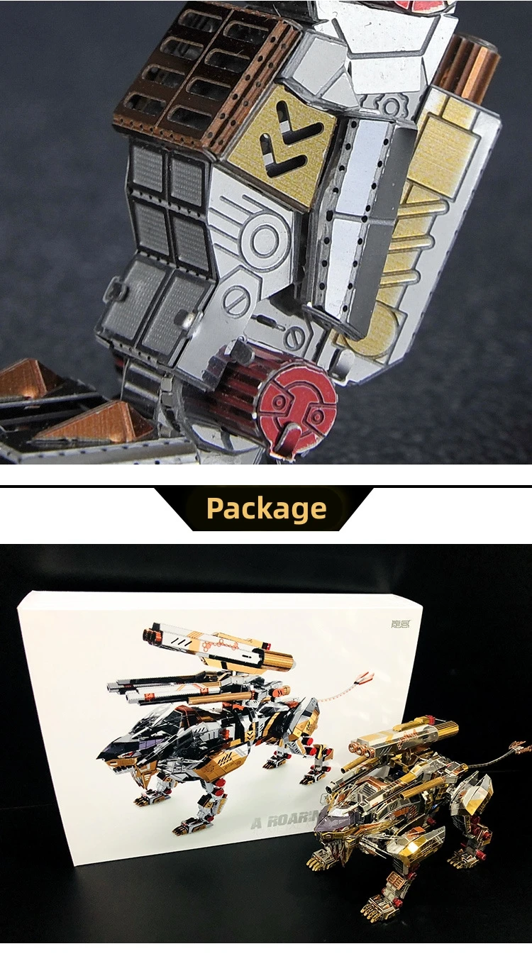 Mechanical Roaring Lion Metal Assemble Model Kit Diy 3d Laser Cut Toy ...